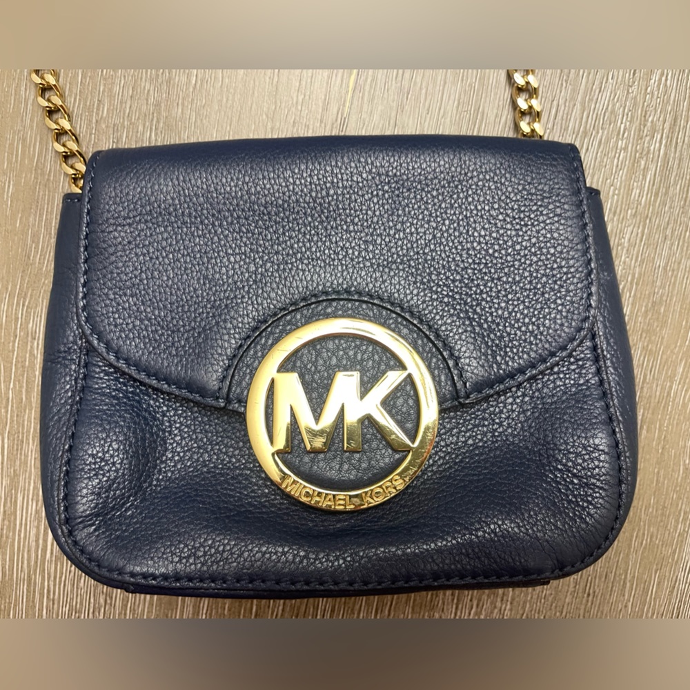 Michael Kors Crossover Body Navy Blue Purse - Gem